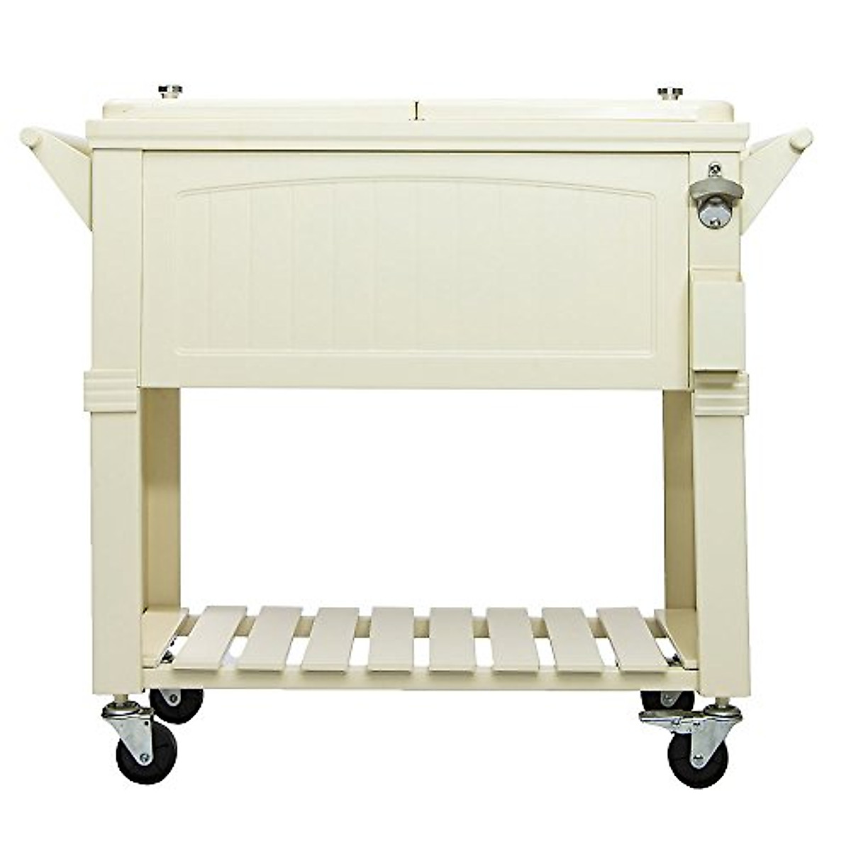 Permasteel PS-203F1-CREAM 80 Quart Patio Cooler with Insulated Basin, CREAM