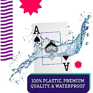 Copag 1546 Neoteric Design 100% Plastic Playing Cards, Bridge Size (Narrow) Regular Index Yellow/Pink/Blue Double Deck Set