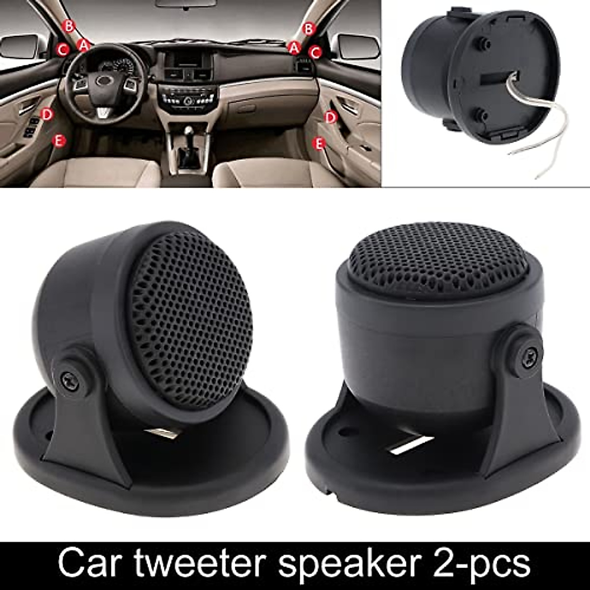 DriSentri Car Tweeter Audio Speaker, 2pcs 20W High Efficiency Mini Dome Tweeter Speakers for Car Audio System