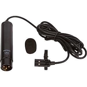 Movo LV8-C Broadcast-Quality XLR Lavalier Cardioid Condenser Wired Microphone with 12mm Mic Capsule for Accurate Voice Recording - Kit includes Lapel Clip, Case and Windscreen