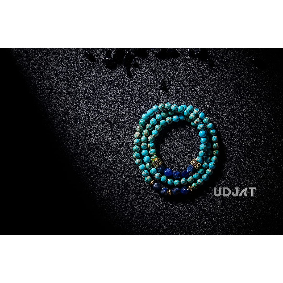 [Udjat]Turquoise Emperor Stone Wrap Bracelets,Healing Crystal Bracelet, Chakra Bracelet,Mala beads Crystal Bracelet for Woman, Turquoise Wrap Bracelets, turquoise emperor stone,blue sodalite