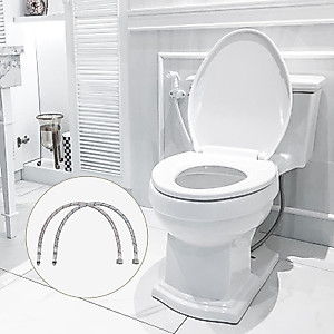 uxcell 20 Inch Long Faucet Supply Line Connector, 2pcs G3/8 Female Compression Thread x M10 Male Connector Braided 304 Stainless Steel Water Supply Hose Line