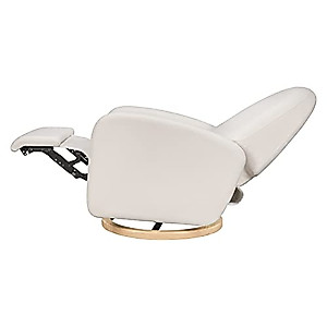 Babyletto Nami Electronic Power Recliner & Swivel Glider with USB Port in Performance Cream Eco-Weave with Light Wood Base,Water Repellent & Stain Resistant,Greenguard Gold and CertiPUR-US Certified