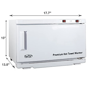 ForPro Professional Collection Premium Compact Hot Towel Warmer, Large 18L Capacity, Stainless Steel Rack, White