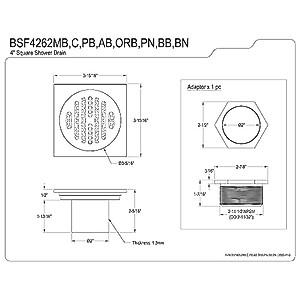 Kingston Brass BSF4262C Watercourse Shower Drain, Polished Chrome
