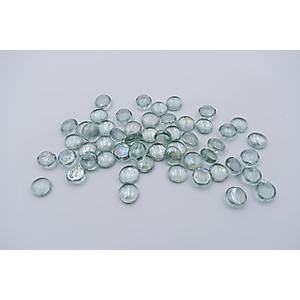 AKOYA Outdoor Essentials 10-Pound Fire Glass Round Drops 3/4 inch Reflective Tempered Crystal Beads for Fire Pit (10 lbs - 3/4 inch, Clear Crystals)