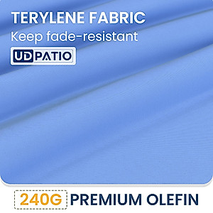 UDPATIO Resin Oversized Patio Furniture Set, Modular DIY Outdoor Sectional Sofa Set, All Weather UV Patio Conversation Set with 5.4'' Thick Cushion for Backyard, Deck, 8pcs Blue White