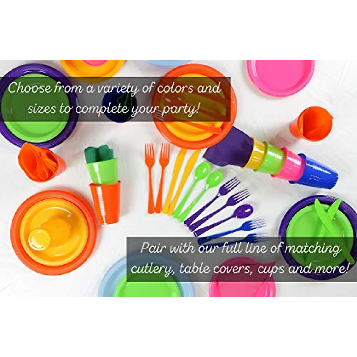 Exquisite 6-Pack Premium Plastic Tablecloth 54in. x 108in. Rectangle Plastic Table Cover - Purple