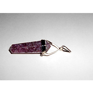 Sublime Gifts Premium Lepidolite Crystal Healing Cut Gemstone Point Pendant with Decorative Swinging Silver Metal Bail