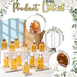 Dandat 100 Pcs 1 oz Square Dropper Bottle Clear Glass Tincture Bottles with Dropper Glass Dropper Bottle for Essential Oils, Liquids, DIY