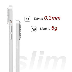 memumi Super Slim Case for iPhone 13 Pro Max [Upgrade Version] Matte Finish Coating Back Cover for iPhone 13 Pro Max 2021 Ultra Thin Case with 0.3 mm Minimalist Design (Translucent White)