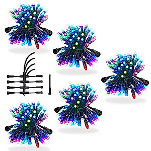 GMJYC 12V 500pcs WS2811 Pixels Individually Addressable IP68 Diffused Digital RGB LED String Light with 3 Pin Waterproof Connector 12mm Dream Color Black Wire for Christmas/Garden, witn 4 T-Connectors
