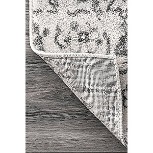 nuLOOM Floral Damask Rosemary Runner Rug, 2' 8" x 8', Grey