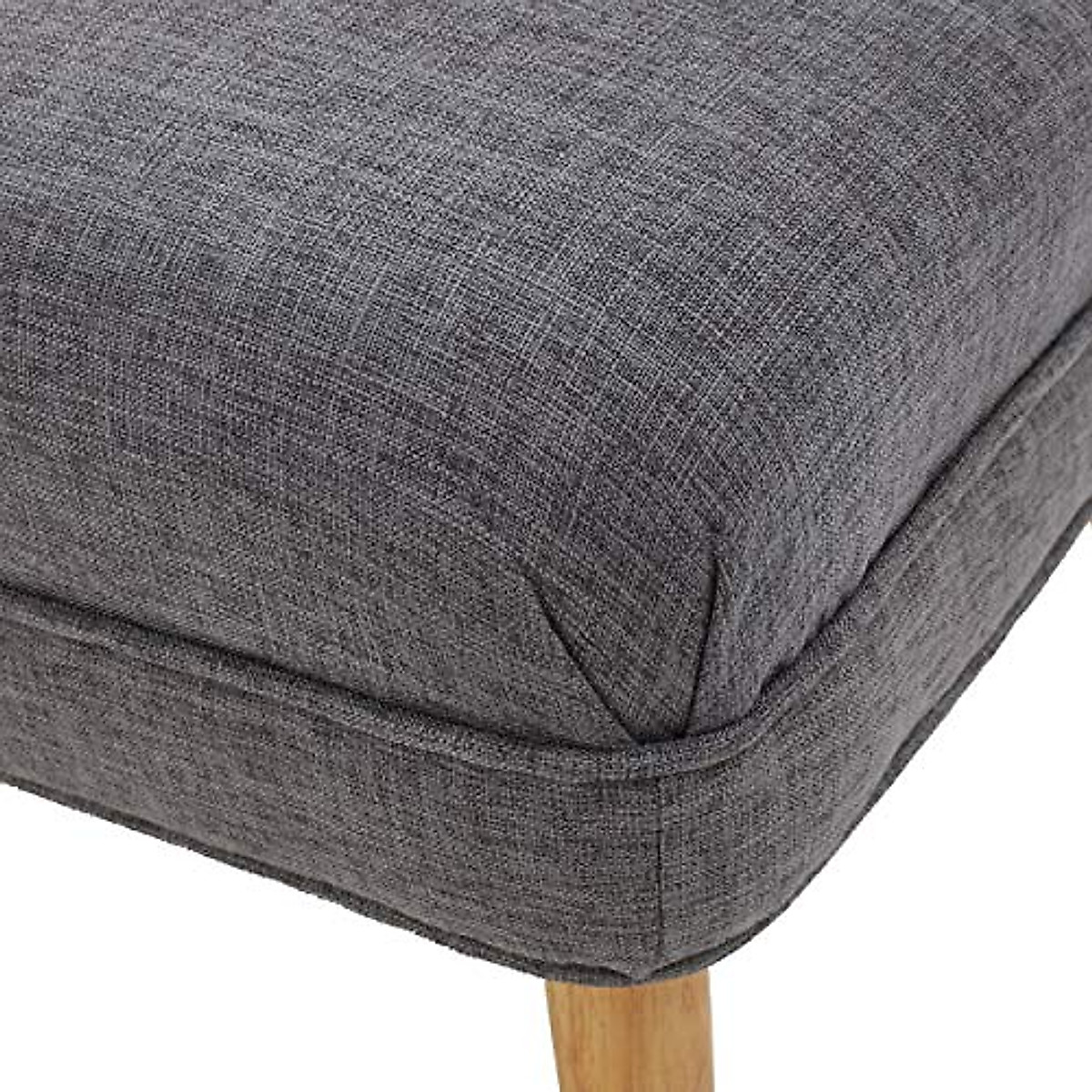 GDFStudio Christopher Knight Home Desdemona Mid-Century Modern Fabric Settee, Light Gray, Natural Finish