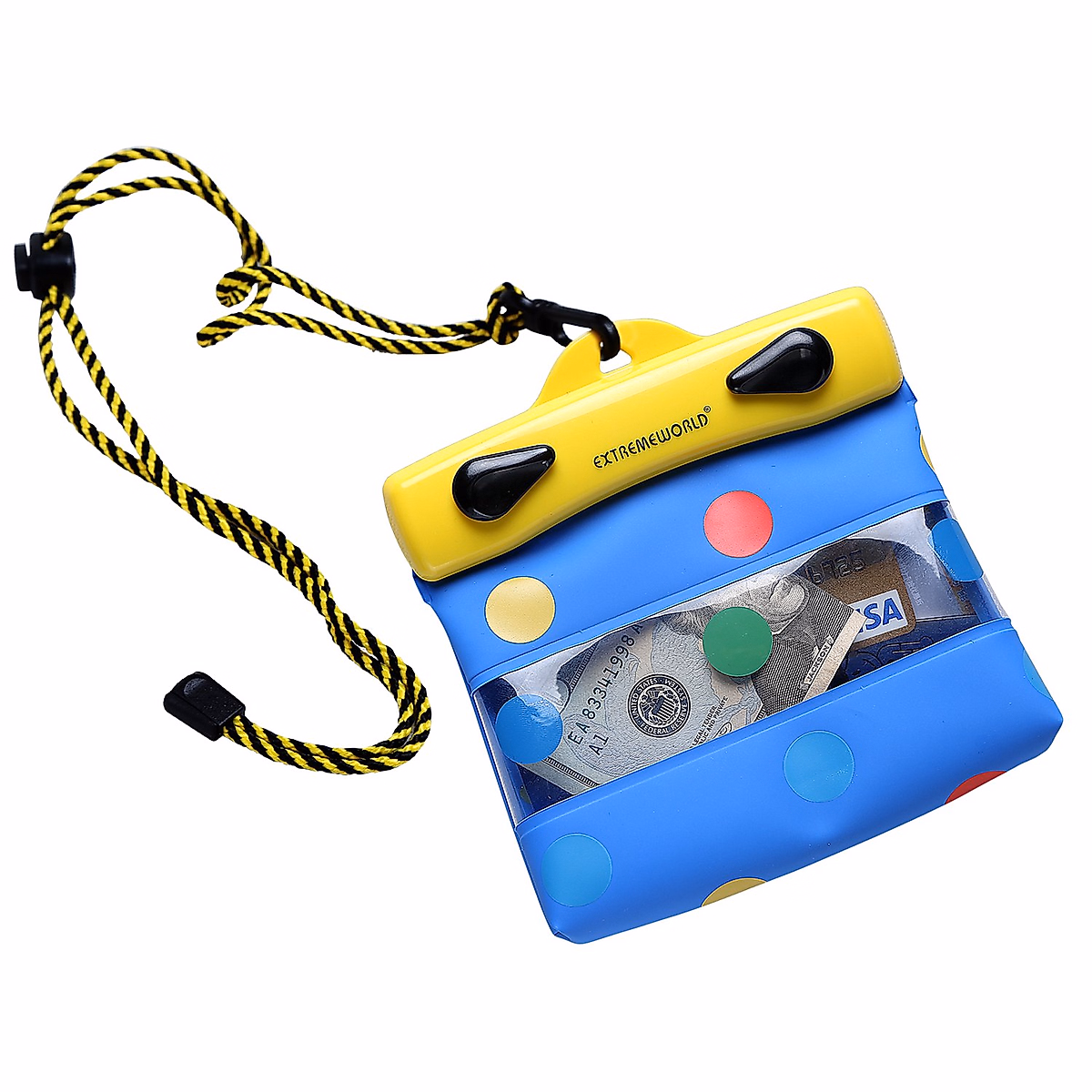 EXTREMEWORLD Dry Bag TPU Waterproof Case Bag Multi Purpose Polka Dot Wallet (4.7" x 3.9", Y1210)