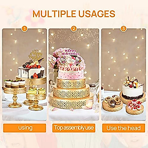 Gold Cake Stand, 3Pcs Cake Stand Cupcake Holder for Dessert Cake Table Decor Treats Candy Station for Party