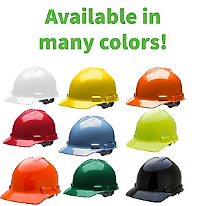 Cordova H34R6V Vented Hard Hat, Full-Brim Style, 4-Point Ratchet Suspension, Class C, OSHA Work-Compliant, Protection for Construction, Remodelling, Hi-Vis Green