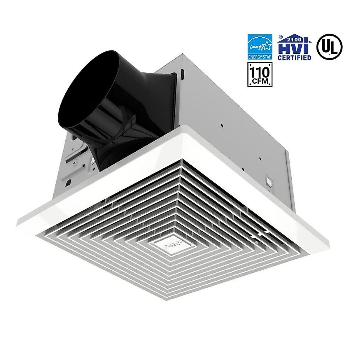 BV Bathroom Fan Ultra-Quiet Bathroom Ventilation & Exhaust Fan,110 CFM 1.2 Sones Ceiling Fan Residential Remodel Extractor, 4 Inch Duct Collar, Easy to Install & Replace (No Attic Access Required)