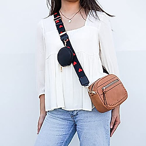 EVVE Wide Replacement Straps for Handbags with Coin Purse - For Over Shoulder Crossbody Bag, Guitar Style, Adjustable Length