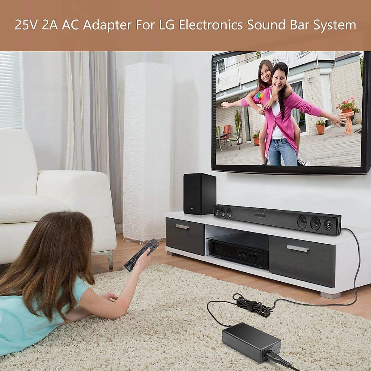 TAIFU 25V AC DC Adapter for LG Electronics SH4 2.1ch 50W SK5Y SK6Y SK8Y NB3732A NB4533A NB3540 NB3730A NB4530 NB5540 NB5541 AS851 LAS851M DA-50F25 DA-38A25 EAY62909702 Soundbar LG Musicflow SJ4 Power