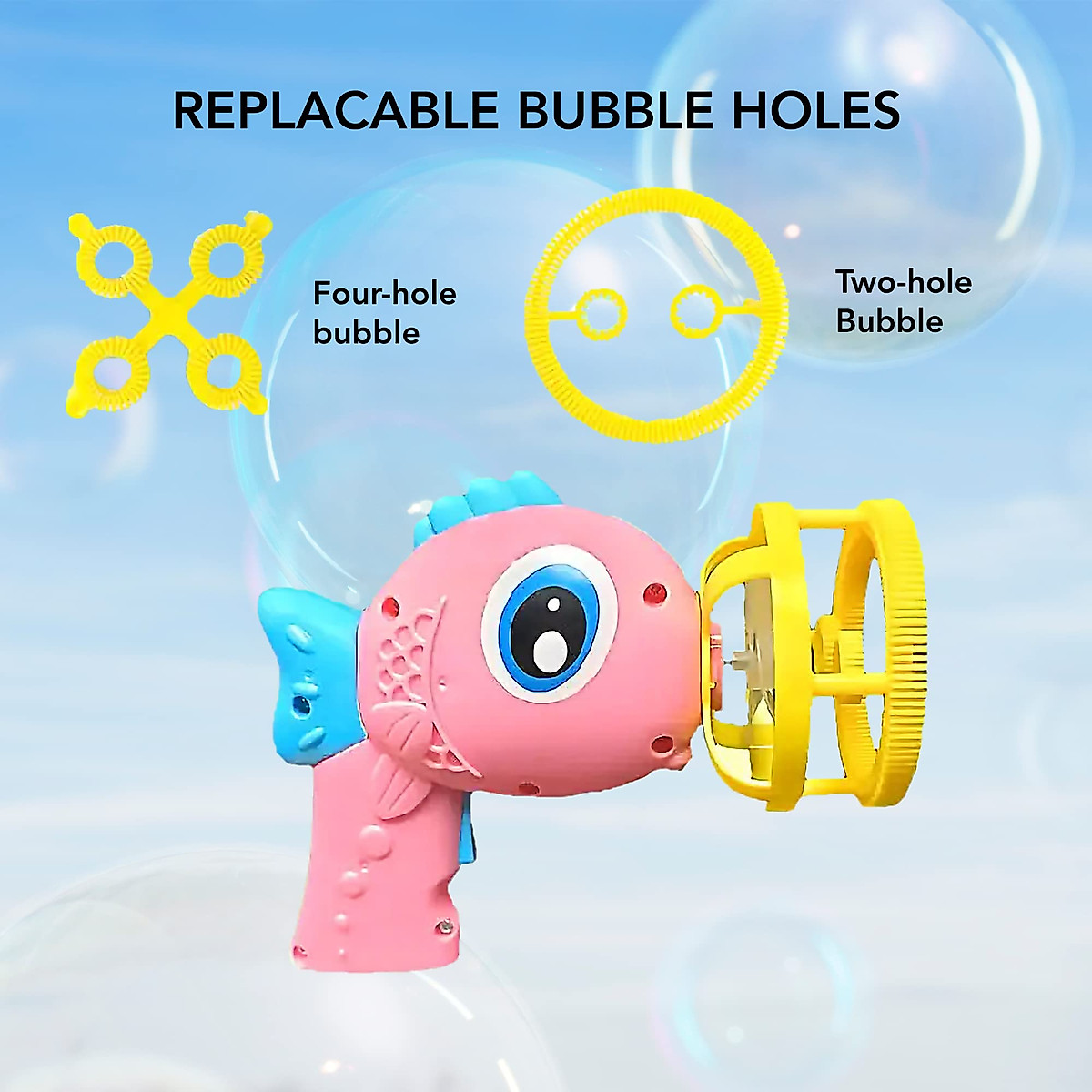 DINOSOLA Bubble Machine Gun Fubbles Bubbles for Toddlers Bazooka Bubble Gun Summer Fun for Party Birthday Gift for 3 4 5 6 7 8 Years Old Boys and Girls