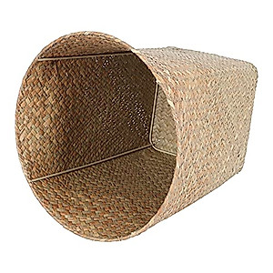 NUOBESTY Laundry Baskets Small Woven Basket Trash can Wastebasket Square Garbage Container bin for bathrooms Kitchen Home Offices Craft Laundry Utility Rooms garages Natural Waste Paper Basket