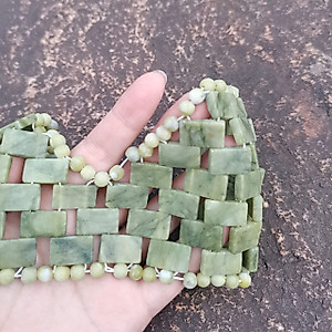 SIMPEXPE Jade Eye Mask Reusable Natural Green Face Stone Mask for Eliminate Wrinkles Puffiness