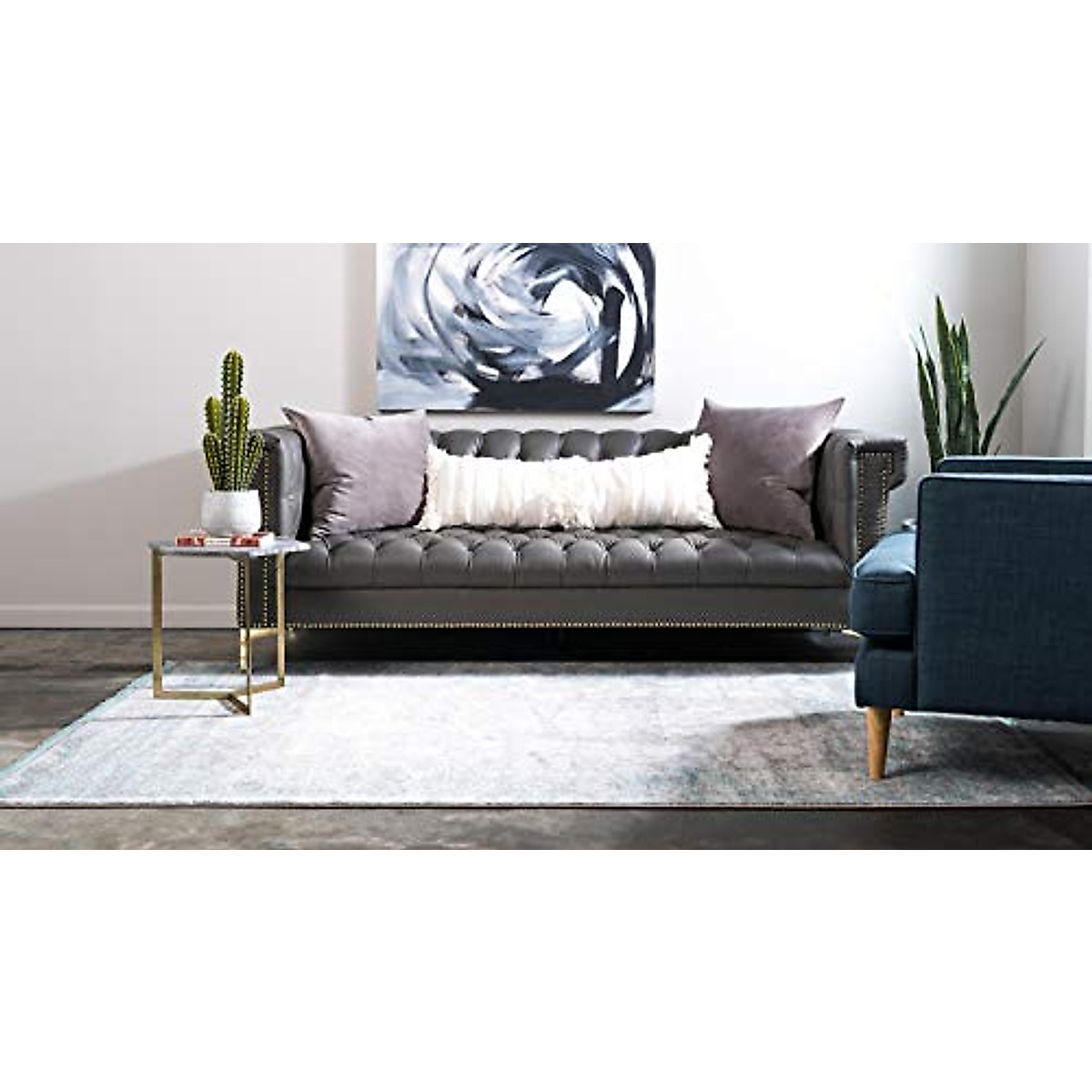 Unique Loom Traditional Classic Intricate Design with Distressed Vintage Detail, Area Rug (9' 0 x 12' 0 Rectangular, Blue/ Gray)