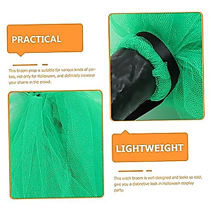 CIYODO Halloween Broom Decoration Root Witch Broom Wizard Brooms Prop Halloween Dress up Broom Cosplay Witch Riding Brooms Witch Altar Broom Witch Party Decor Mesh