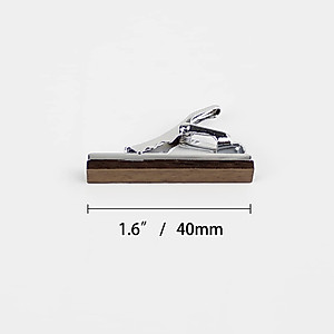 Rustic Black Walnut Wooden Round Cufflinks Tie Clips With Organizer Box for Men