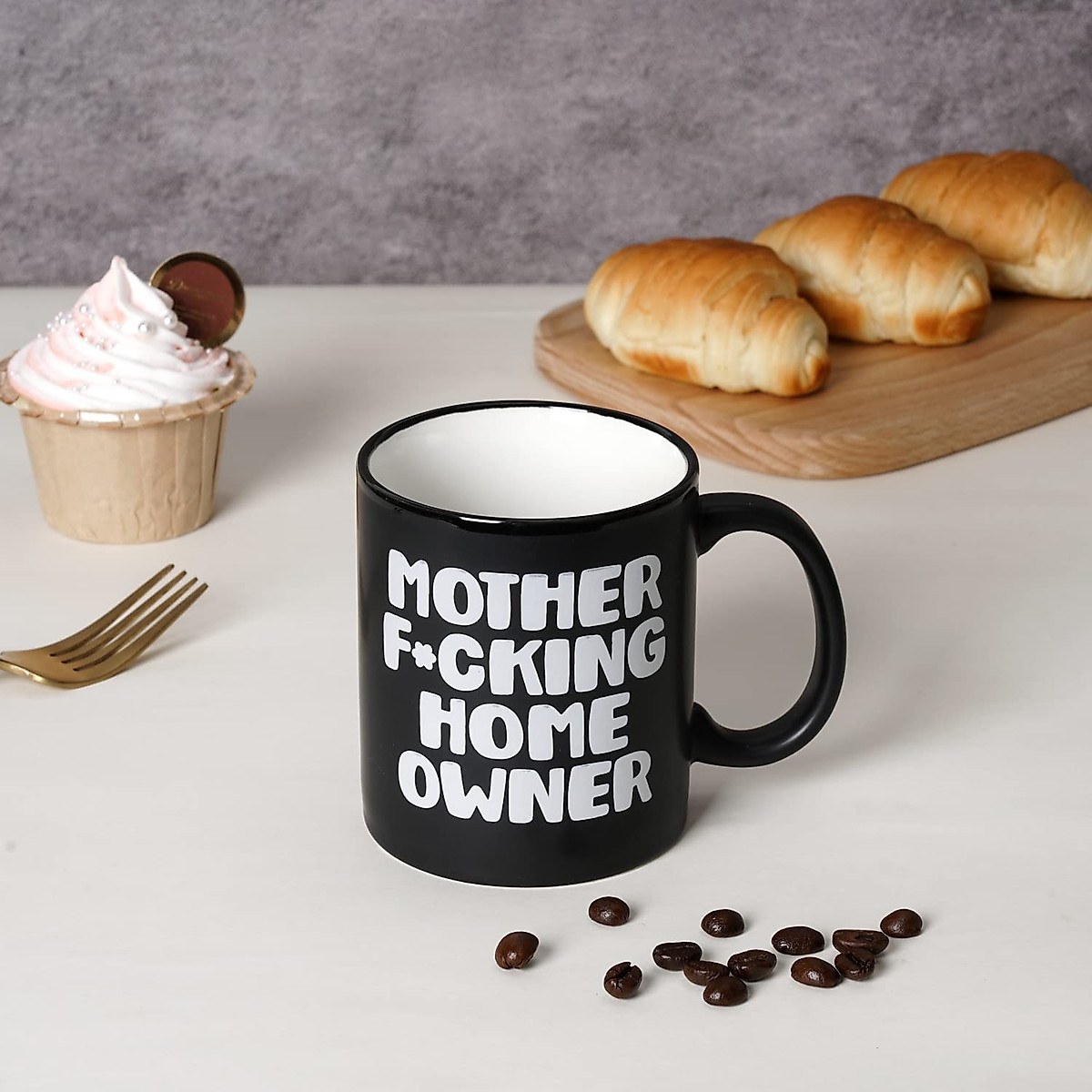 Housewarming Gifts for Men, Women - First Home House Gifts For New Home Owner - Funny First Time House Warming Gift Ideas - Mother Effing Homeowner - Matte Black Mug, 11.5oz Coffee Cup