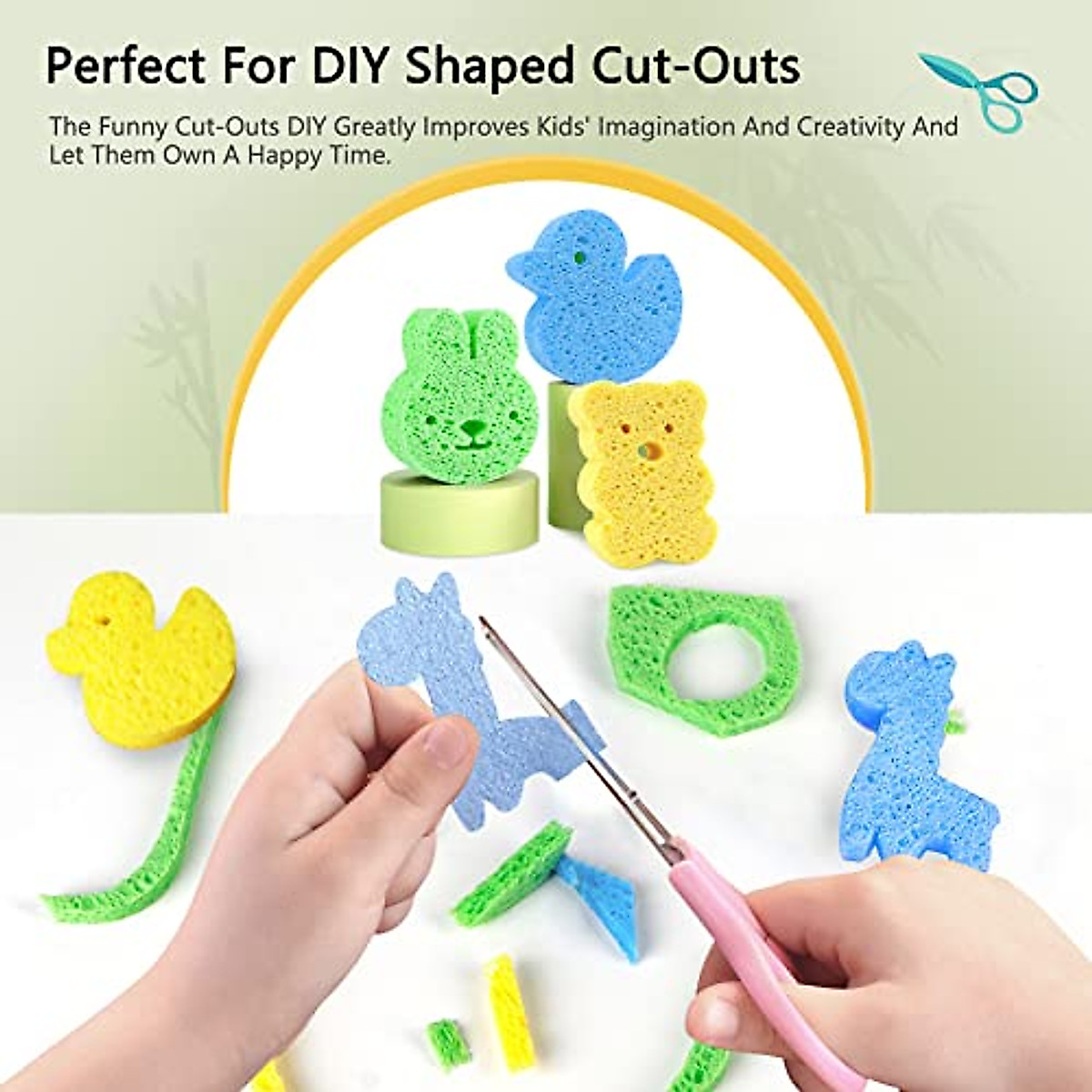 HOMEXCEL Cellulose Sponges Pack of 12,Natural Non-Scratch Cleaning Scrub Sponges for Kitchen and Household,Compressed Dish Washing Sponge Safe for Non-Stick Cookware