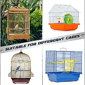 Windyun 6 Pcs Bird Cage Seed Catcher Large Adjustable Bird Cage Cover Airy Gauze Bird Cage Net Seeds Guard Dust-Proof Mesh Skirt Cover for Parrot Universal Birdcage Accessories, Black and White