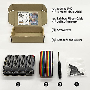 ElectroCookie Uno Terminal Block Shield Kit, Compatible for Arduino Uno R3, Push-in Simple Spring Connector Expansion PCB Module