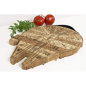 Millennium Falcon Board - Wooden Cutting Board - Engraved Wooden Plate - Rustic Cutting Board - Futuristic Serving Platter - Valentines Gift