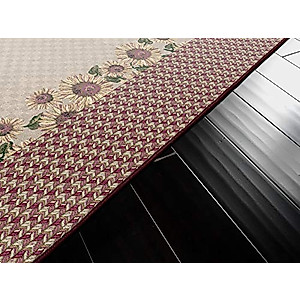 Brumlow MILLS Sunflower Braid Printed Pattern Rustic Floral Area Rug for Kitchen, Entryway, Bathroom Mat and Home Décor, 5' x 8', Sunset