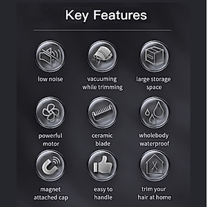 Hair Clippers for Men, Automatic Vacuum Professional Cordless hair clippers, Waterproof & USB Rechargeable Hair Cutting Kit Hair Trimmer with Magnetic Storage Bin