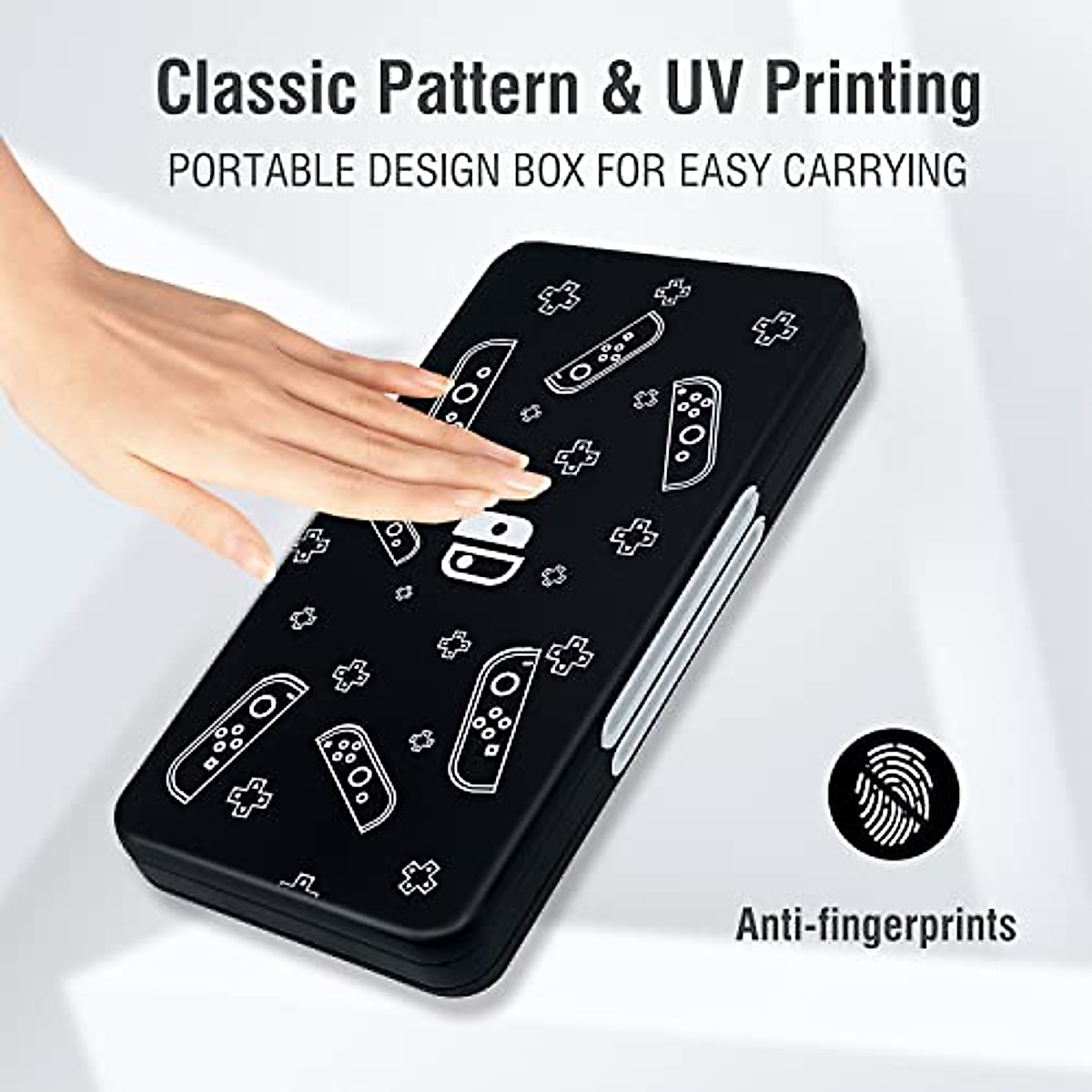 NOOP Switch Game Case for Nintendo Switch with Micro SD Memory Cards Holder, Customized Pattern Game Card Case with 48 Game Card Slots and 24 Micro SD Card Slots (48 Slots(Joy-Con Grip))