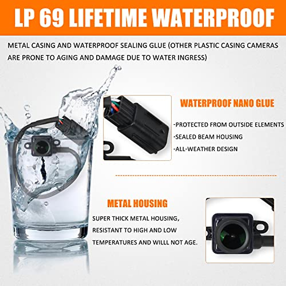 Rear Back Up Camera Compatible with 2011-2013 Jeep Grand Cherokee Dodge Durango Replace 56054059AD 56054059AE 56054059AC 56054059AF