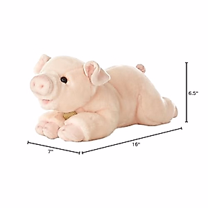 Aurora® Realistic Miyoni® Pig Stuffed Animal - Lifelike Detail - Cherished Companionship - Pink 16 Inches