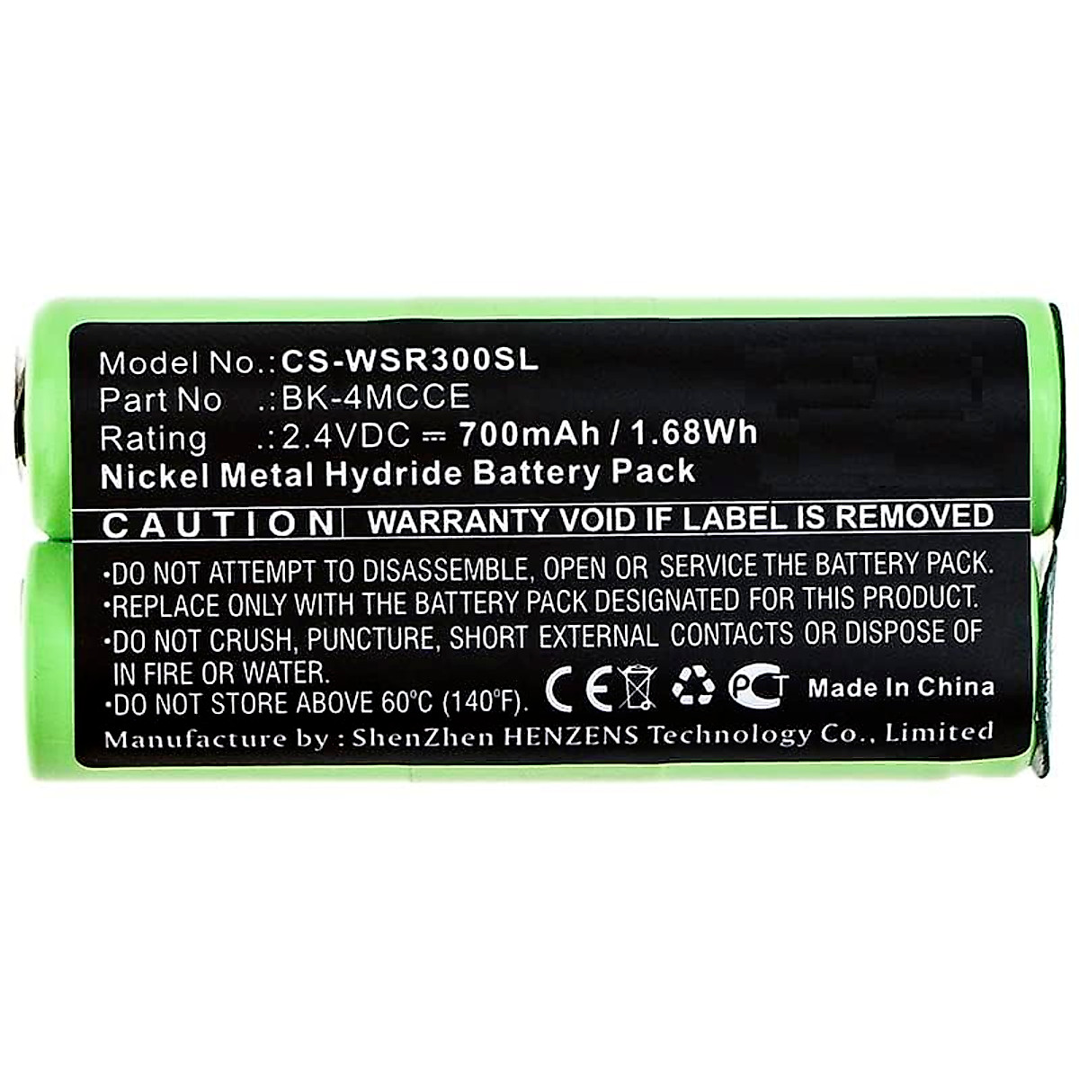 Henhaoro Shaver Rechargeable Replacement Battery for Waterpik Sensonic Plus SR-3000 BK-4MCCE