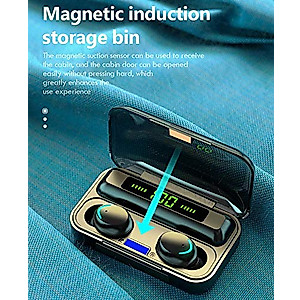 BTT Bluetooth Earbuds for Apple iPhone/Android Wireless Earphone Waterproof/Noise Cancelling/V5.1/Led Display/IPX7