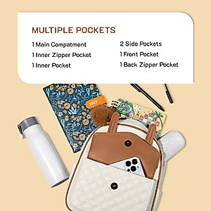 Missnine Mini Backpack for Women Cute Small Backpack Purse With Pompom PU Leather Bookbag Small Casual Daypacks For Ladies