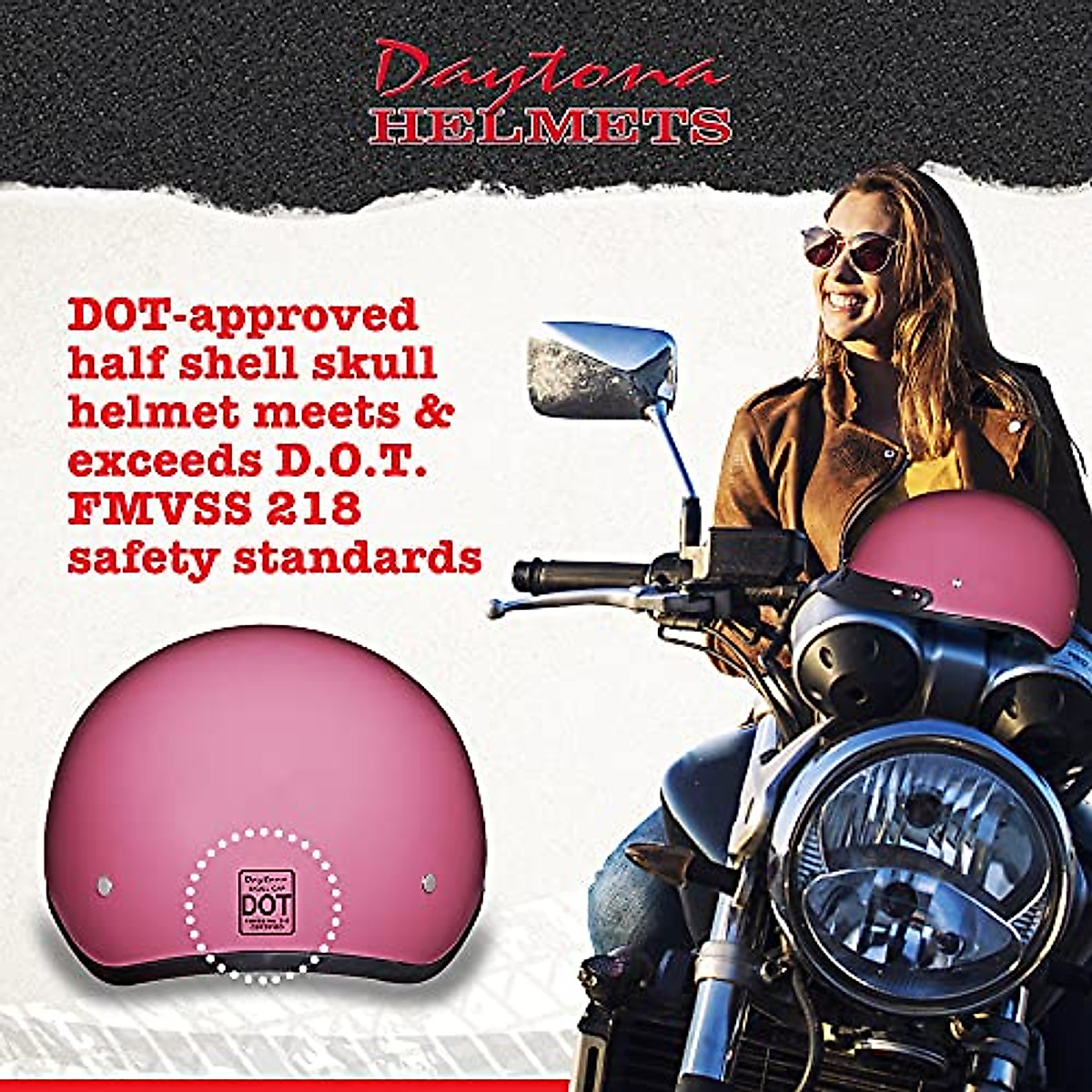 Motorcycle Helmet Half Skull Cap - Lightweight & Stylish DOT Approved Helmets for Adults - Perfect for Men and Women Riders - Comfortable & Secure Fit- Stylish Protection for Everyday Riding