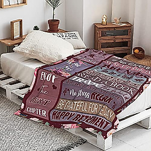 Retirement Gifts for Women & Men, Soft Retirement Blanket 60"X50", Happy Retirement Gifts for Coworker Police Teacher Nurses Dad Mom, Best Thoughtful Classy Female Retirement Gifts