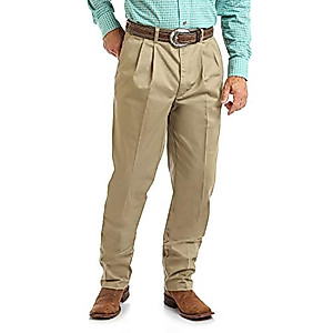 Wrangler mens Pleated Front Casual Pants, Khaki, 38W x 32L US
