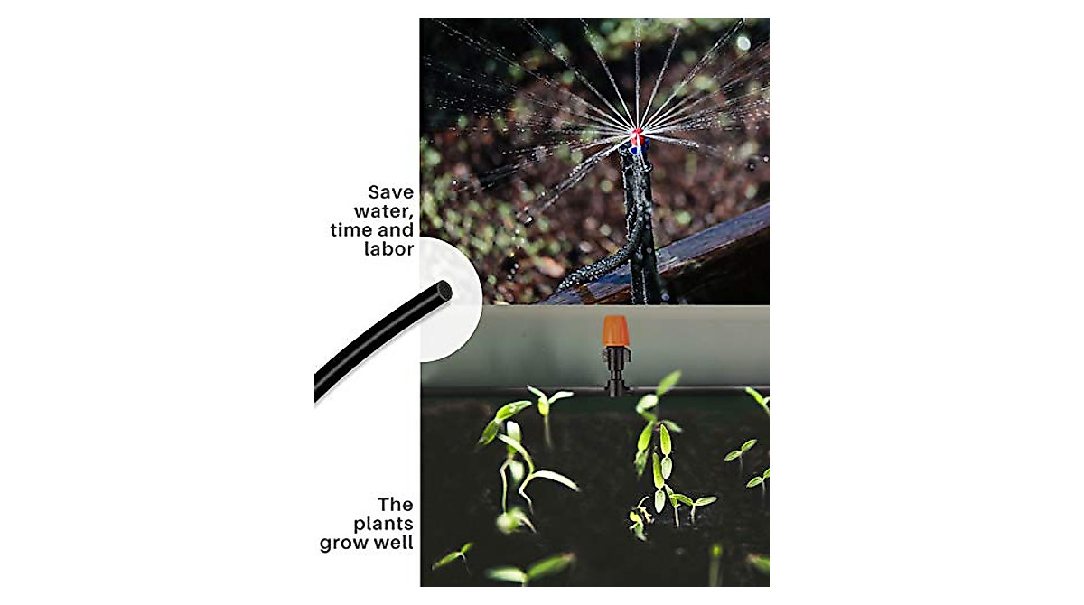 MoHern 100ft Drip Irrigation Kit with 20 Parts - Save Water & Time