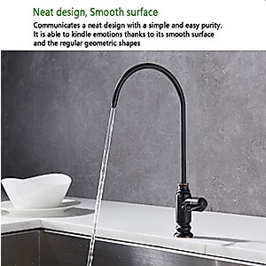Kmeino (Oil Rubbed Bronze) Water Drinking Faucet 100% Lead-Free Water Filter Faucet Fits Most RO Units or Water Filtration System Stainless Steel Body Sink Water Filtration Faucet Mini Tube