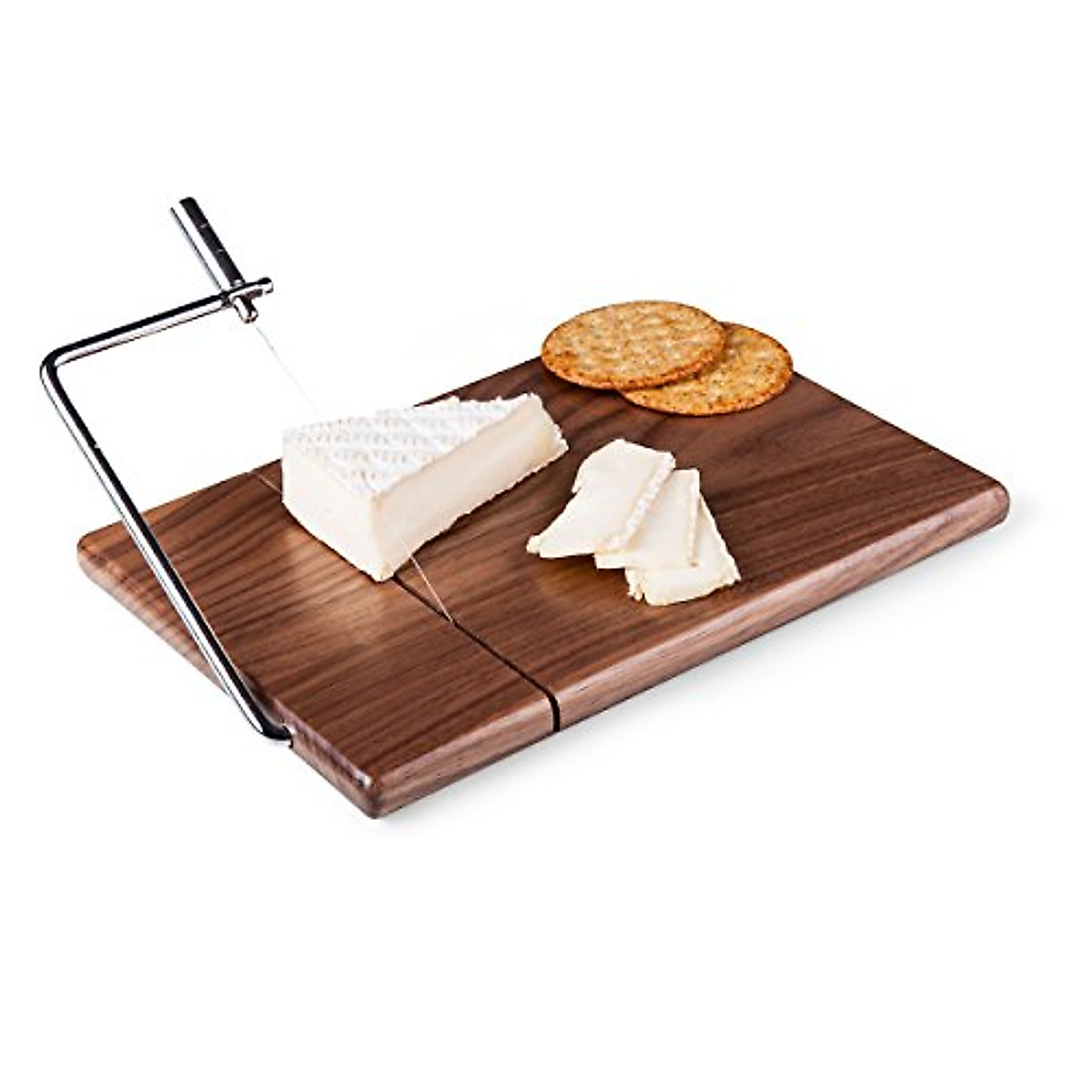TOSCANA - a Picnic Time Brand Meridian Black Walnut Cutting Board with Cheese Slicer 12 x 10 x 12