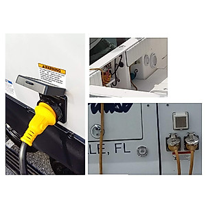 Marvine RV/ Boat Shore Power Extension 25FT 15 Amp to 30 Amp NEMA 5-15P to L5-30R Twist Lock Female with LED Power Indicator & Heavy Duty STW10/3 Cable